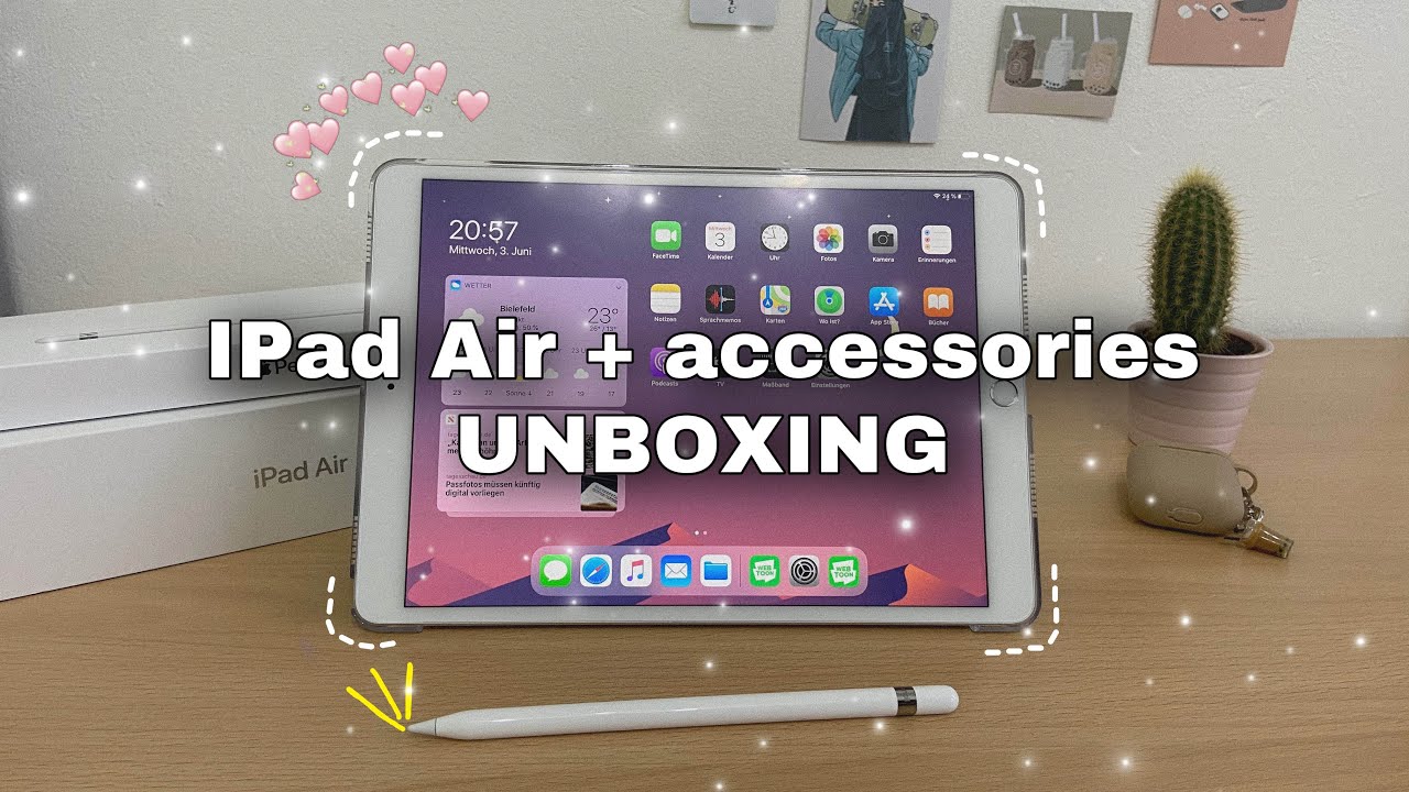 ENG| IPad Air 3+accessories unboxing (aesthetic asmr) - YouTube
