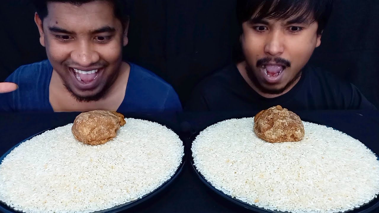 EATING HARD RAW RICE & JAGGERY | RAW RICE EATING ASMR | RICE | RAW RICE ...