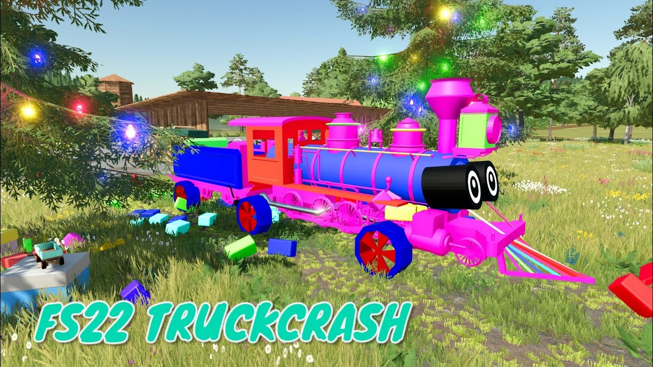 amazing accident cars and train farming simulator fs22 game - YouTube