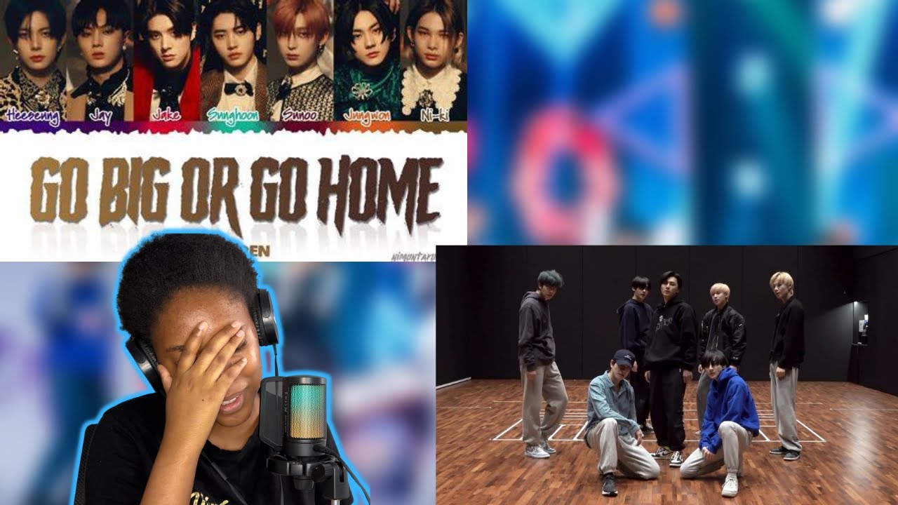 REACTION TO ENHYPEN "Go Big Or Go Home" Dance practice + Color Coded ...