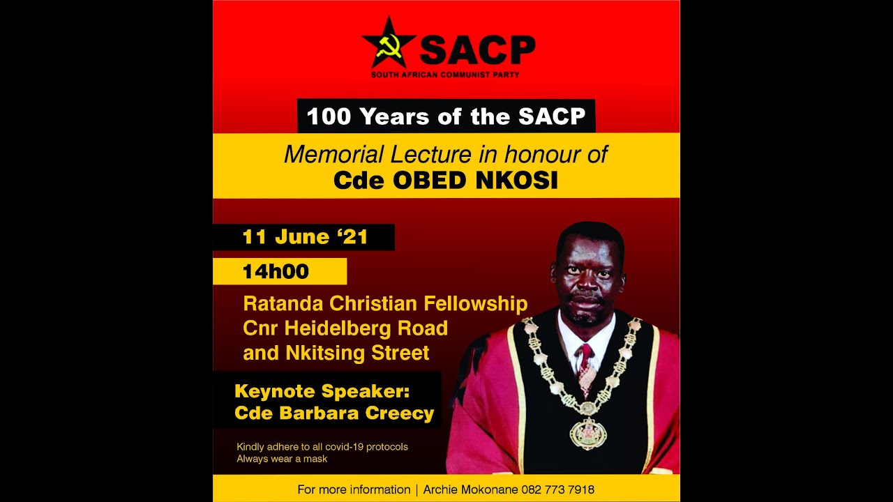 Memorial Lecture In Honor Cde Obed Nkosi - YouTube
