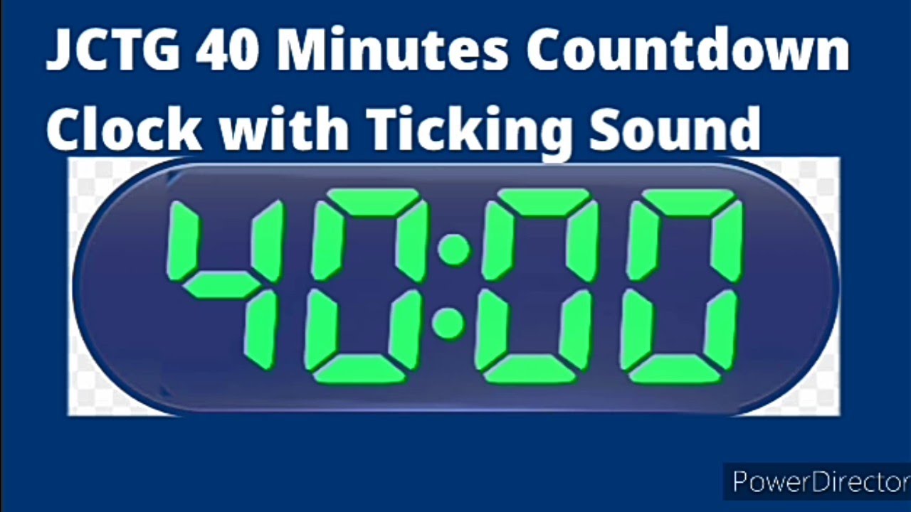JCTG 40 Minutes Countdown Clock Timer with Ticking Sound (Dark Blue ...