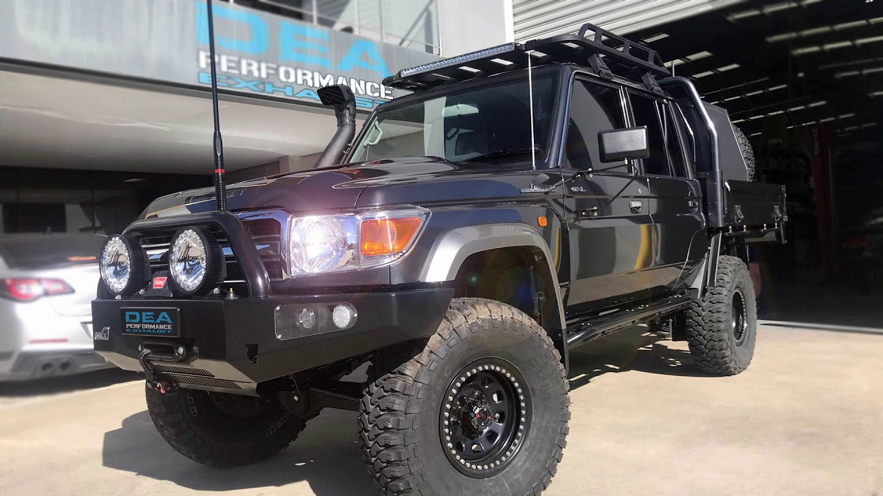 Landcruiser VDJ 79 Series V8 Turboback Exhaust - YouTube