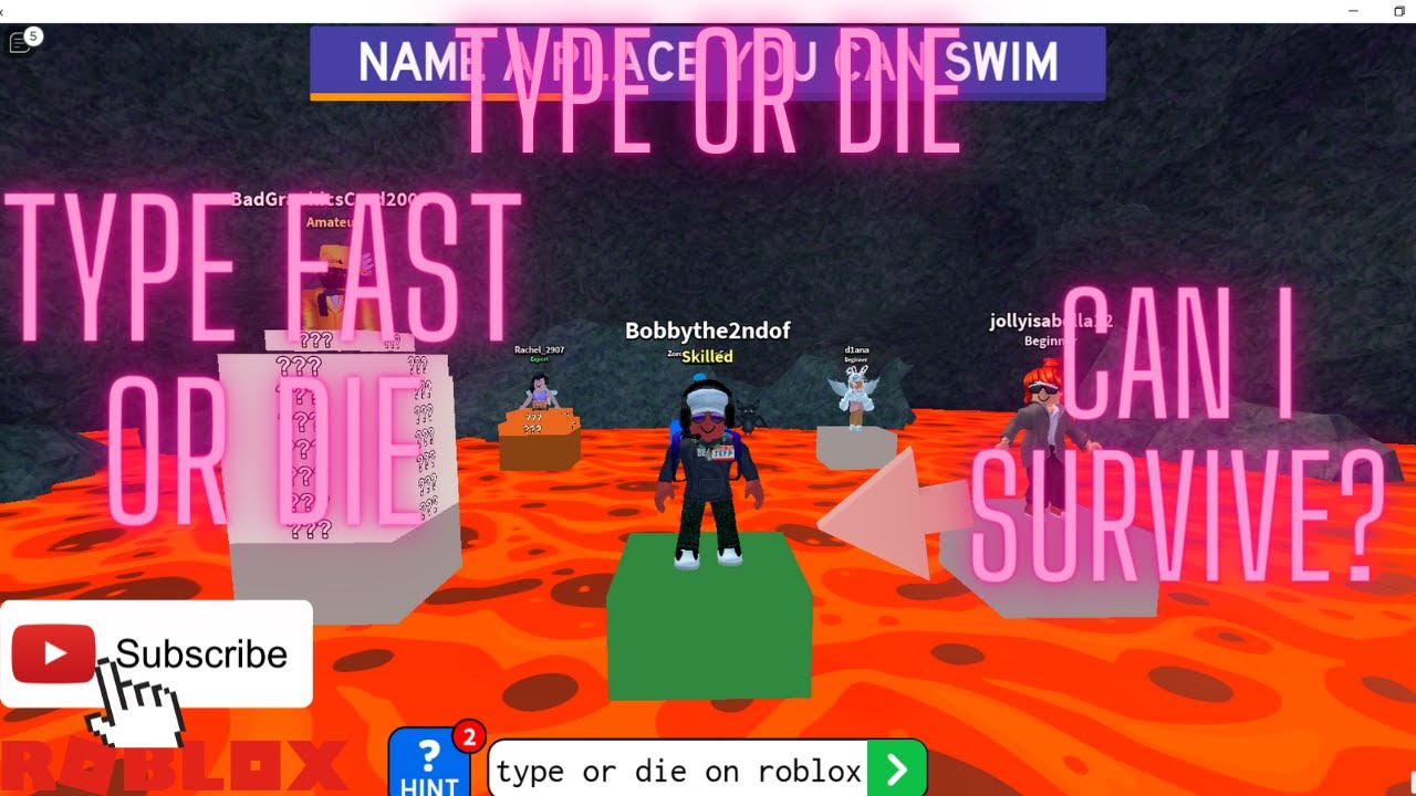 Typing the fastest on Type or die on Roblox - YouTube