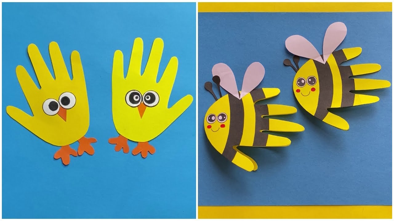 Handprint Animal Craft Ideas For Kids | Paper birds hand print craft ...