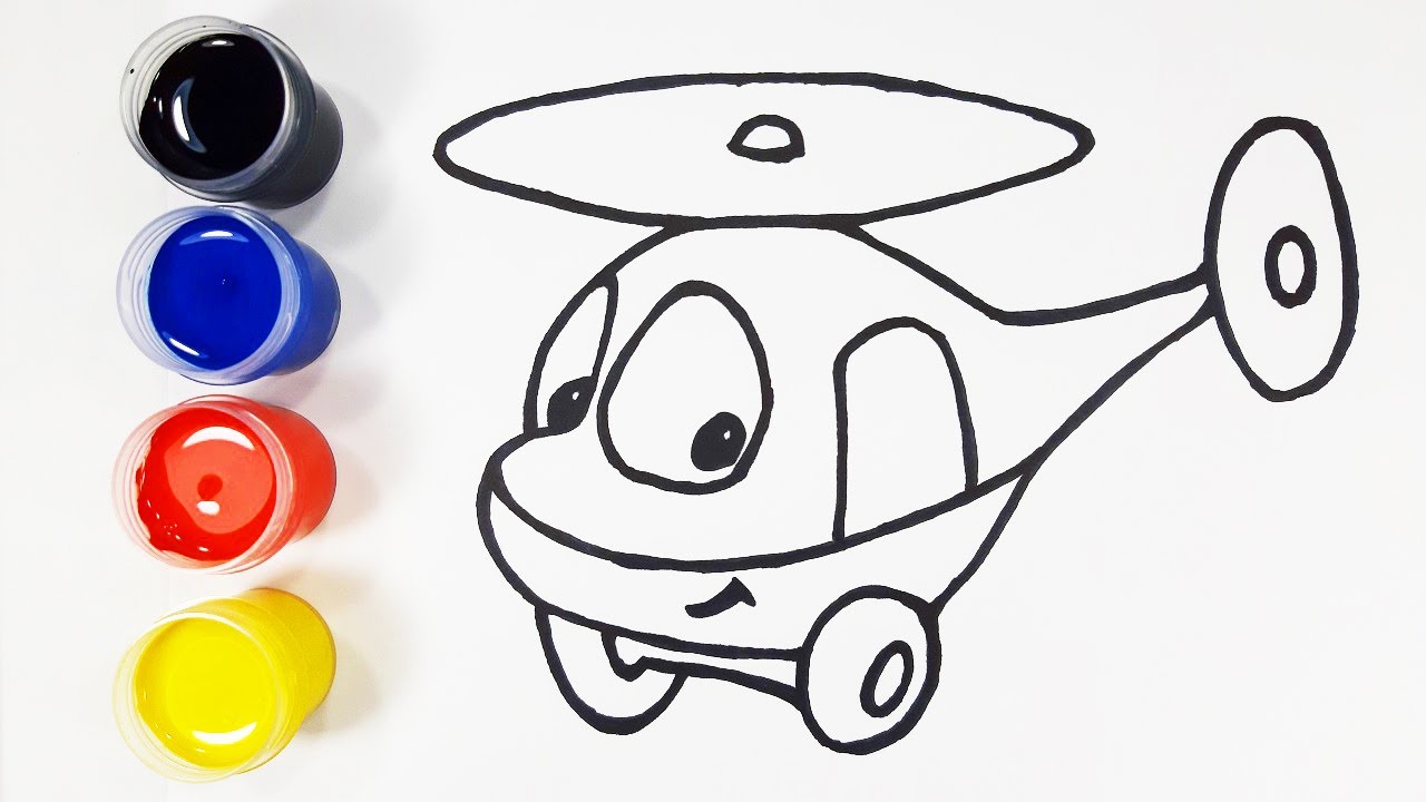 Learn How To Draw A Helicopter Toy | Simple Drawing Ideas And Coloring ...