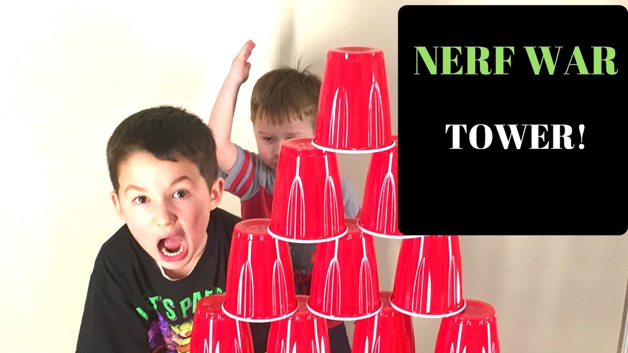 NERF VS. CUP TOWER - YouTube