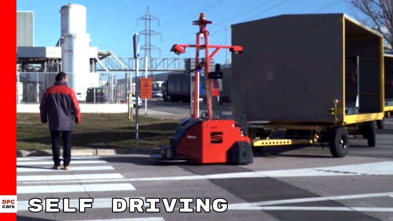 SEAT Self Driving Autonomous Robots For Auto Parts Transport - YouTube