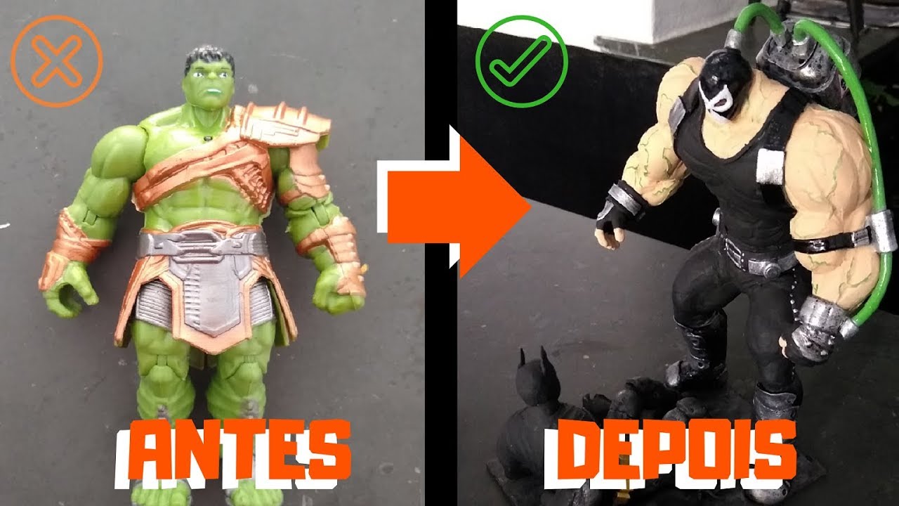 TRANSFORMANDO HULK (THOR RAGNAROK) EM BANE VS. BATMAN - TOYMAKEOVER ...