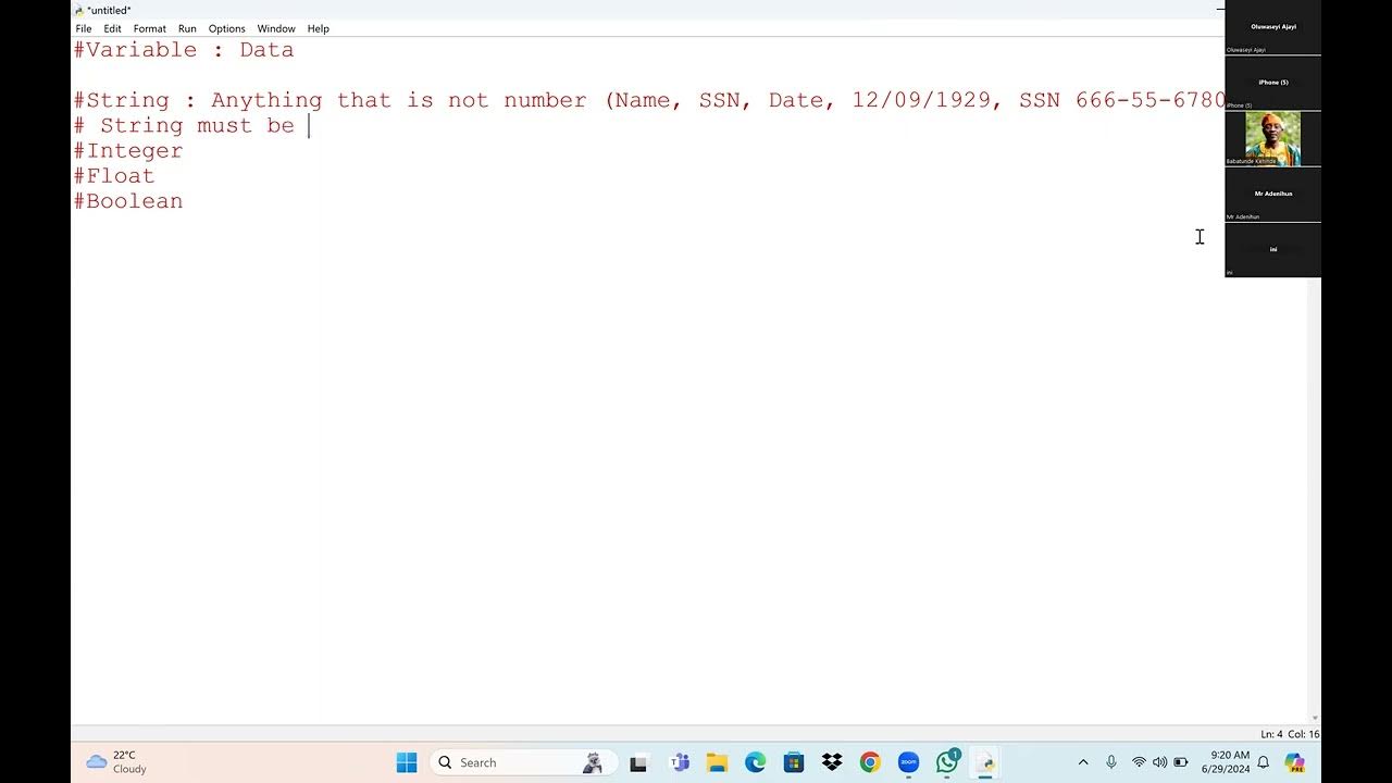 Python Variable Part 1 - YouTube