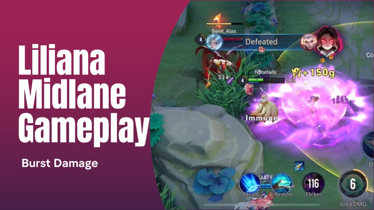 AOV: Liliana Mid Lane Gameplay | Burst Damage Mage - Arena of Valor ...