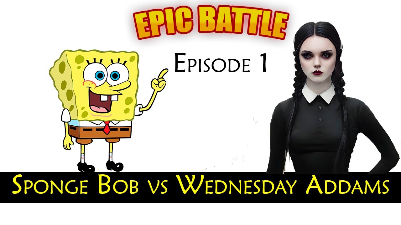 Sponge Bob vs Wednesday Addams Epic Battle of History | With Mr. Beast ...