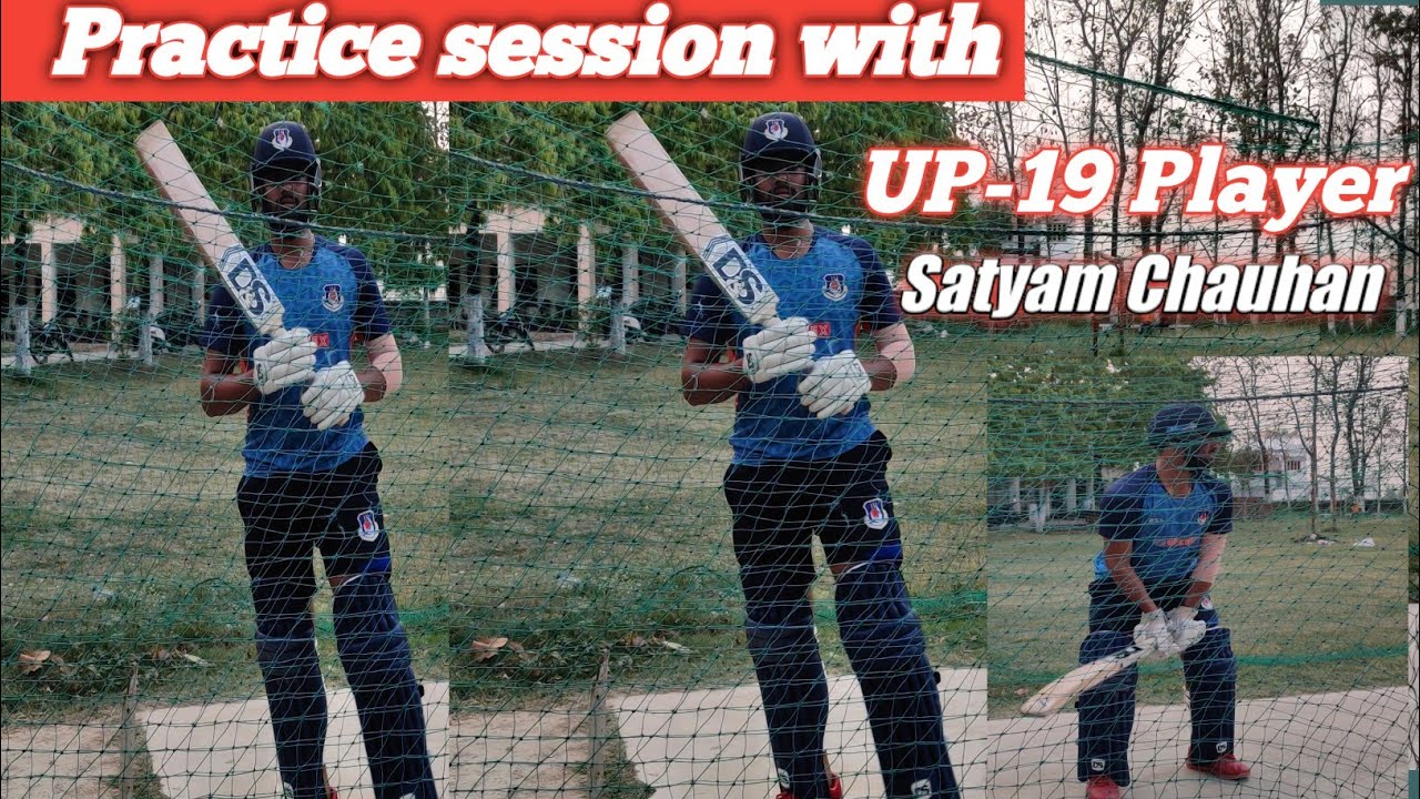 upca🏏player satyam Chauhan 🏏batting// practice session with (UP-19 🏏 ...