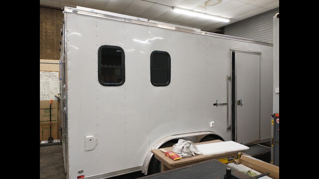 Cargo Trailer Conversion - Installing Windows - YouTube