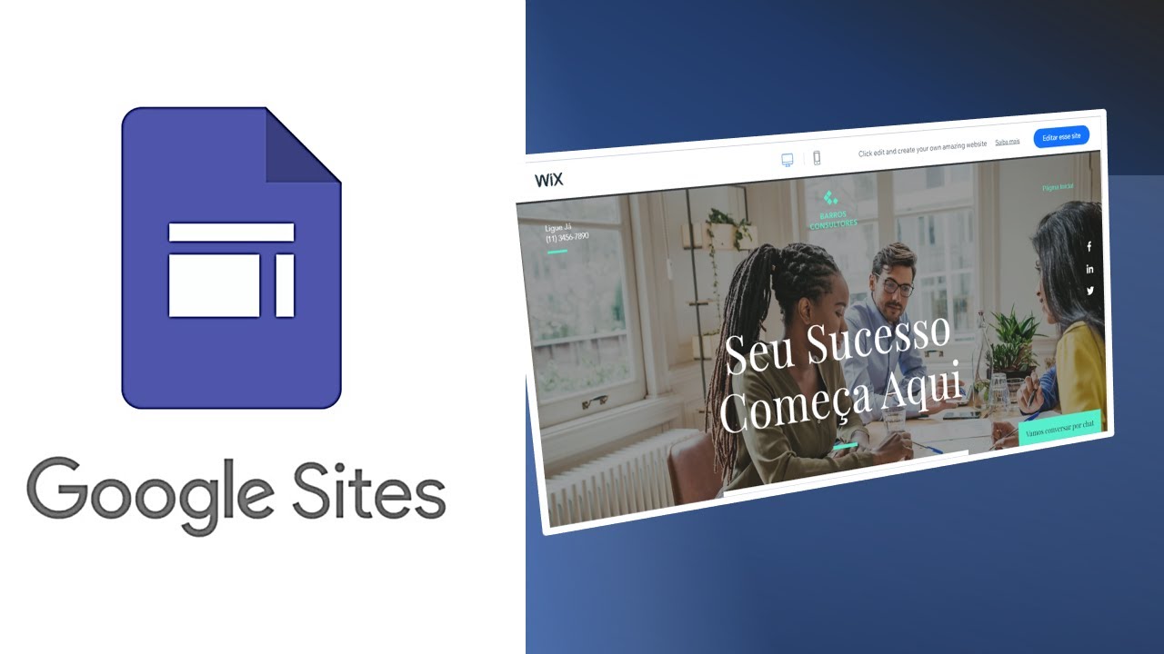 Google Sites - criação de site baseado num template do wix - YouTube