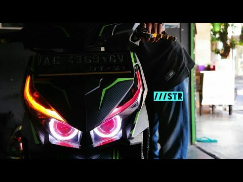 Vario 150 Old pasang projector hid single angel dan lampu alis dua mode sein running