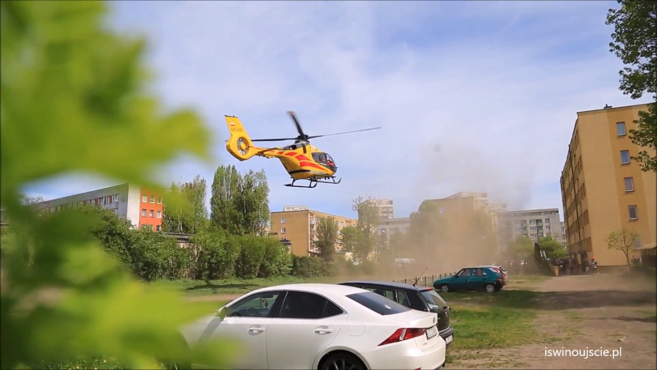 Helikopter LPR wylądował między blokami aby ratować ludzkie życie ...