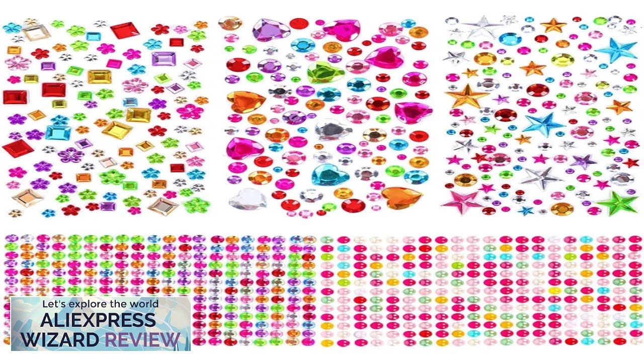 880pcs Gem Stickers Rhinestones for Crafts Self Adhesive Jewels Acrylic ...