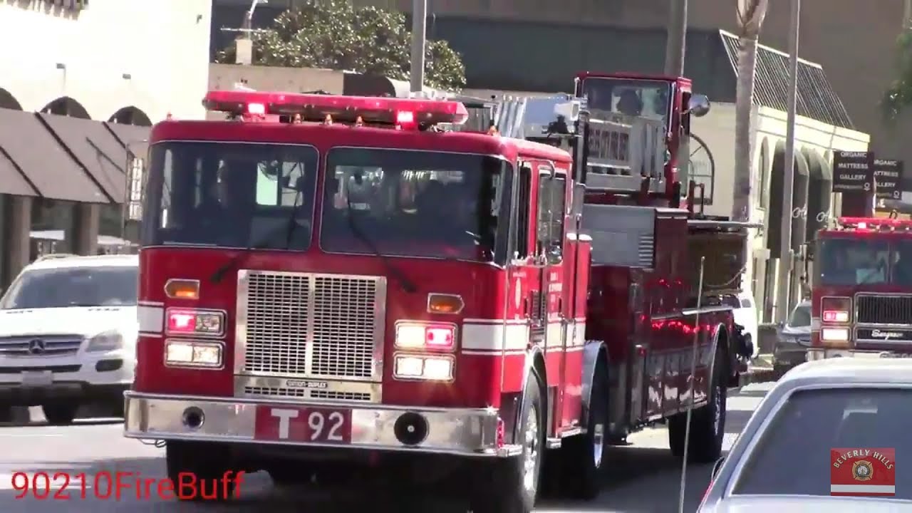 LAFD Light Force 92 & Rescue 58 (reserve) Responding - YouTube