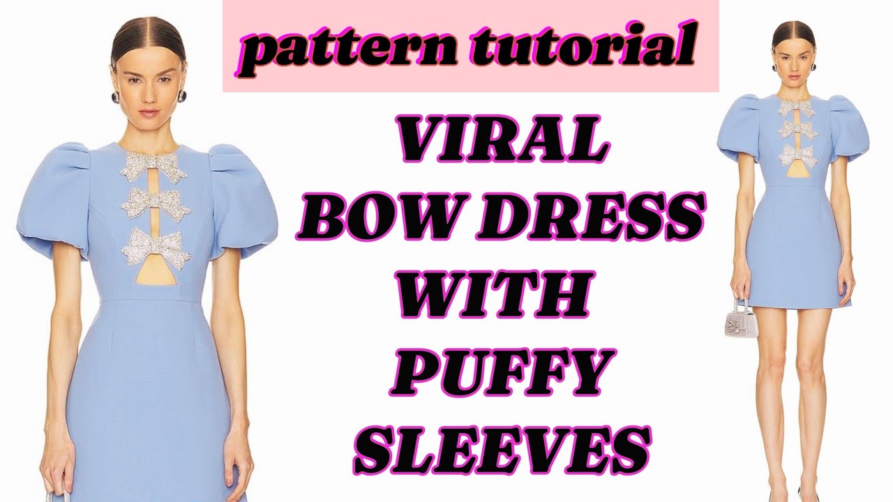 How To Draft A SIMPLE Dress |Rebecca Vallance Bow DRESS |Puff Sleeves - YouTube