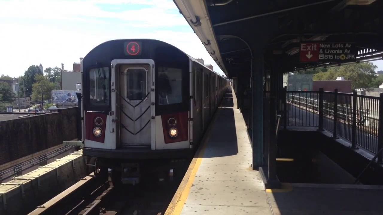 IRT Livonia Avenue Line: R142A (4) Train Ends & Begins @ New Lots ...