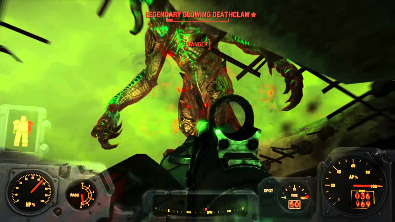 Fallout 4 - Fighting a Legendary Glowing Deathclaw [Very Hard ...