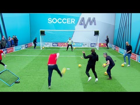 Tubes' funny reaction after Nottingham Forest fan nearly hits Top Bin in Volley Challenge! 😱