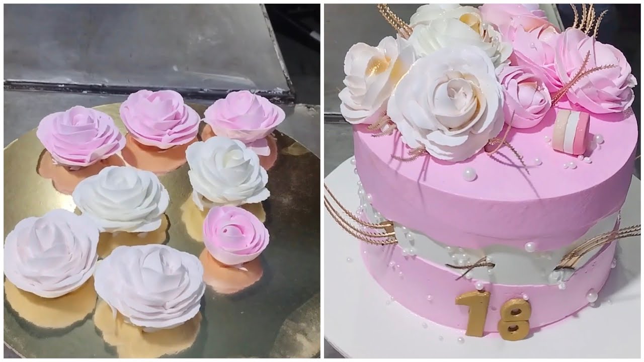 welcome How To make | 2.5 kg cake pink colour | cake design super ...