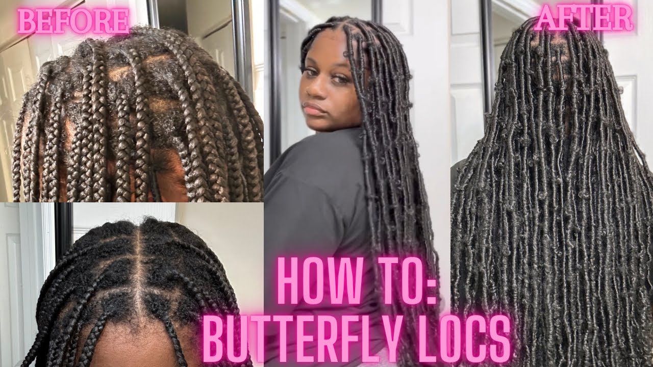 HOW TO TURN YOUR KNOTLESS BRAIDS INTO BUTTERFLY LOCS |M ALANAH - YouTube