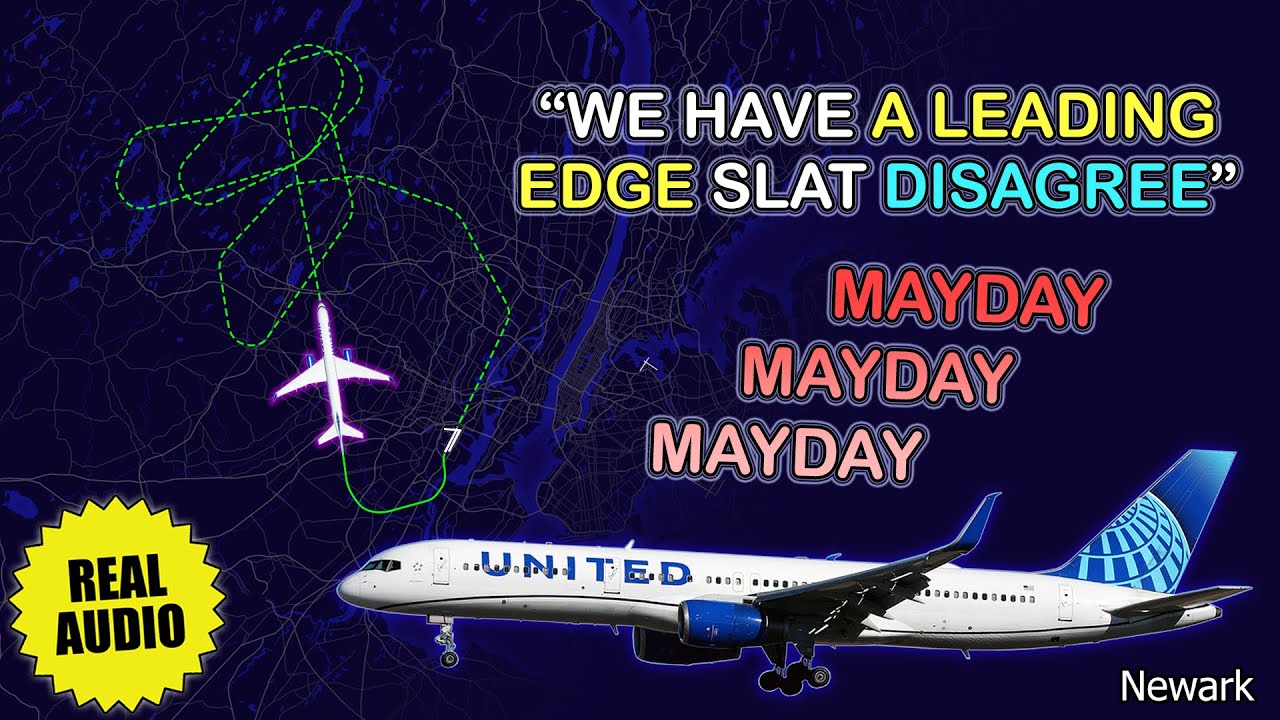 Leading edge slat disagree. United Boeing 757 declares MAYDAY at Newark ...