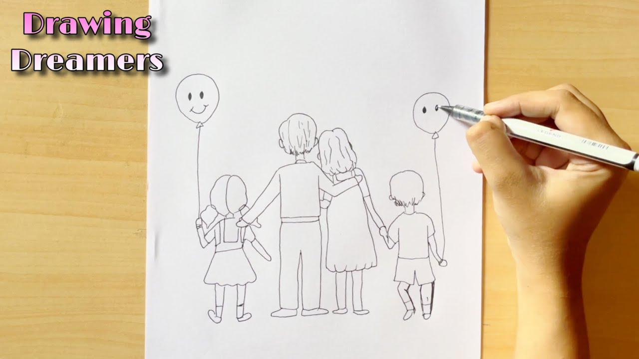 Fun And Easy Family Drawing Tutorial! - YouTube