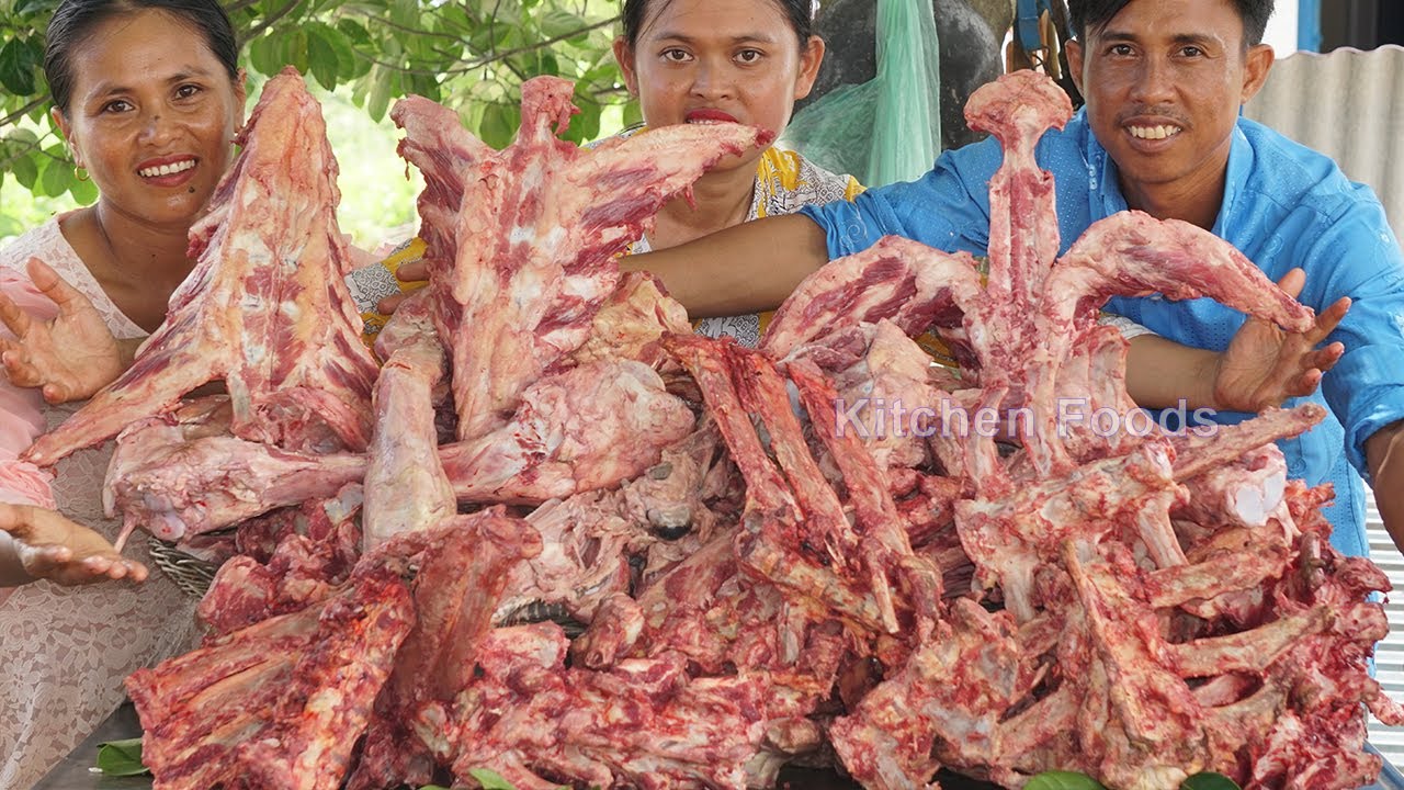Cooking 80 KG of BONE COW LEG Soup Recipe For Eating and Donation with ...