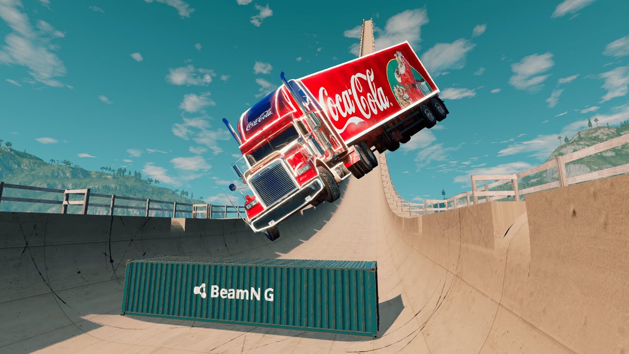 CARS VS MEGA RAMP BeamNG Drive Rob Play - YouTube