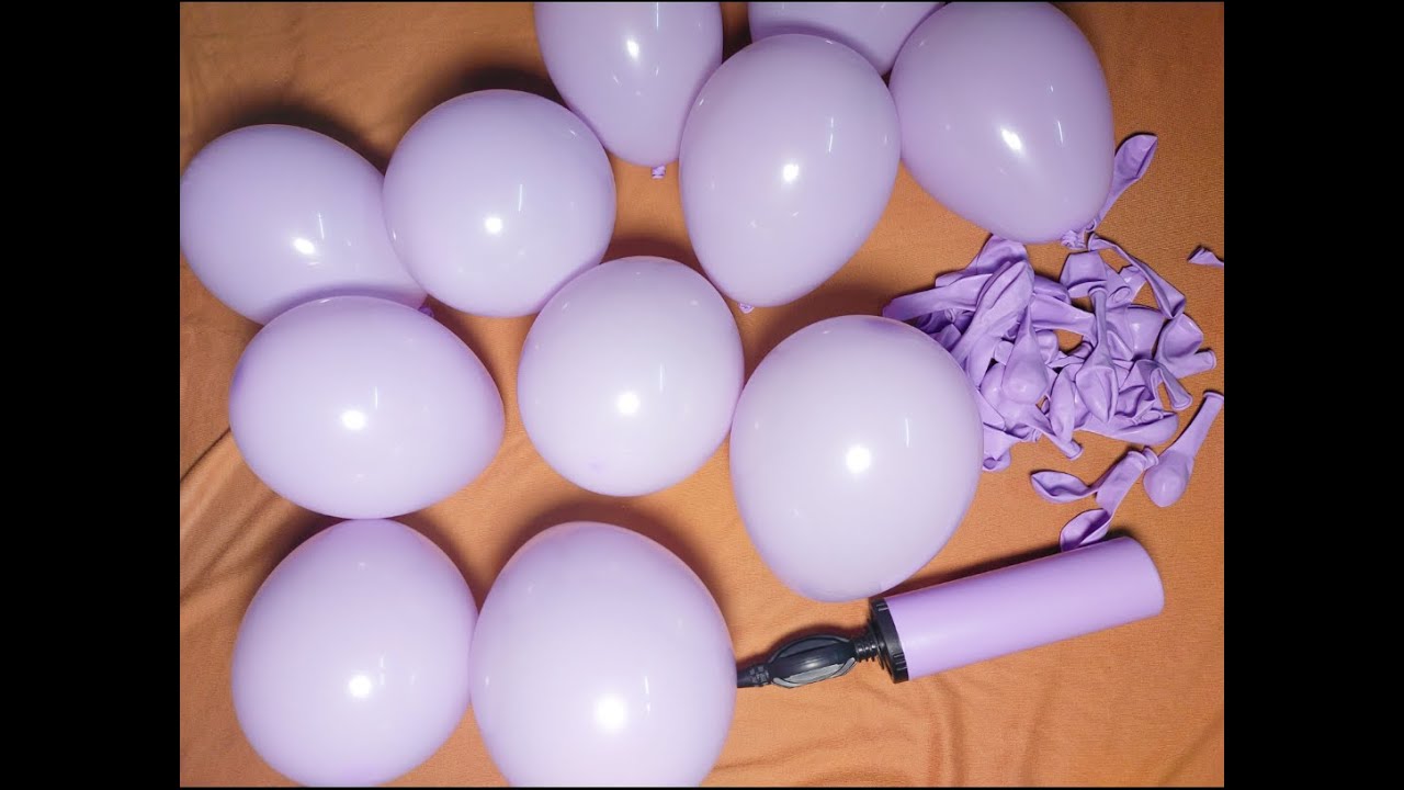 Popping fun with mini purple balloon 💜💜|| satisfying pump balloon - YouTube