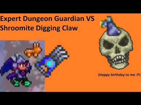 Terraria - Expert Dungeon Guardian VS Shroomite Digging Claws - YouTube