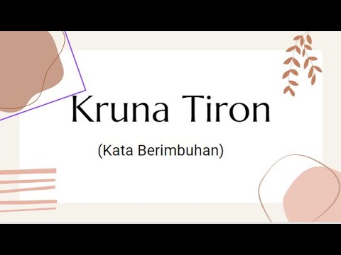 Kruna Tiron (Kata Berimbuhan) - YouTube