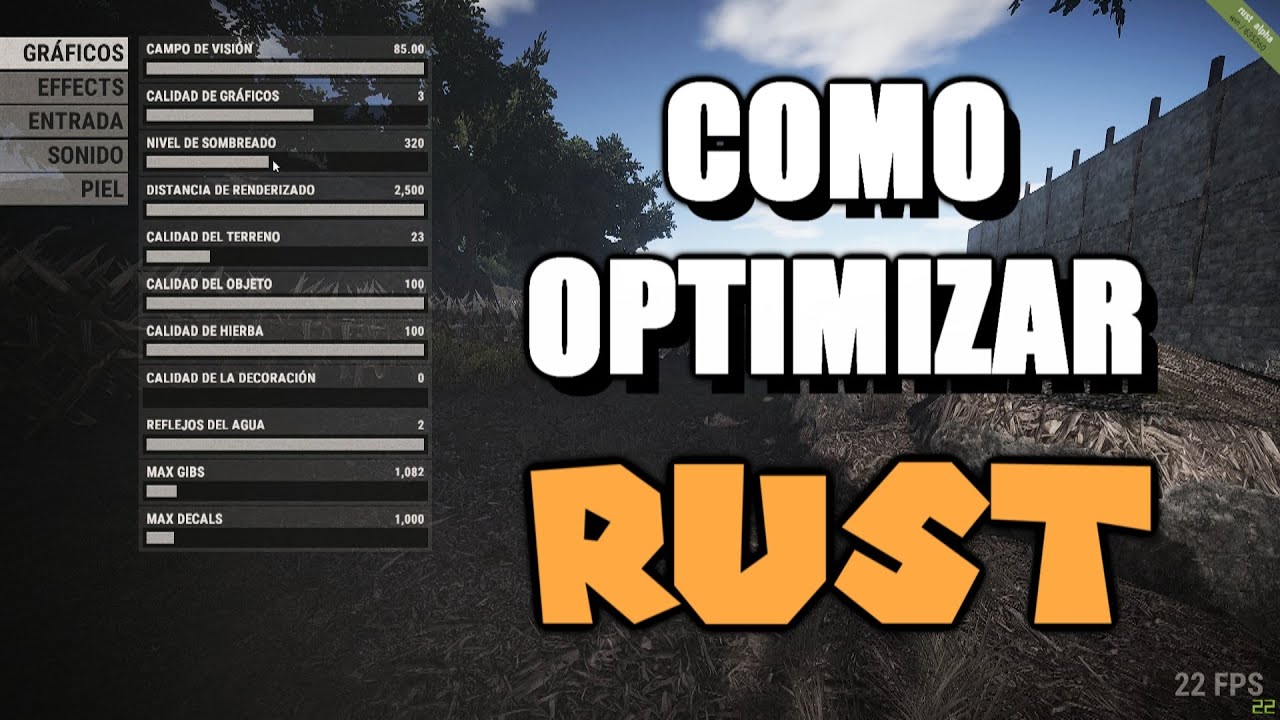 COMO CONFIGURAR Y OPTIMIZAR RUST | FPS vs GRAPHICS Gameplay Español ...