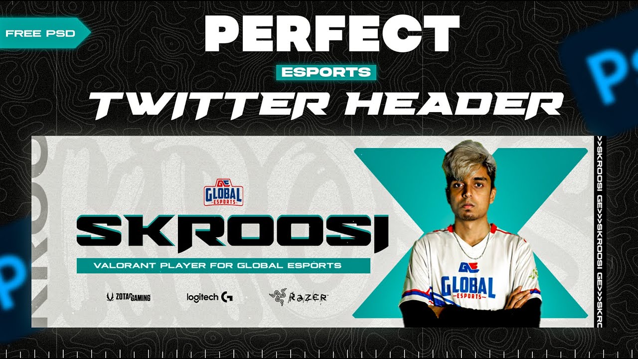 Clean Esports twitter header in Adobe Photoshop || FREE PSD - YouTube