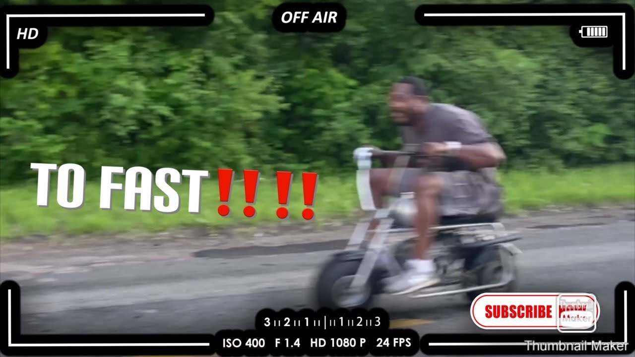 Mini bike with a big block doing almost 100 - YouTube