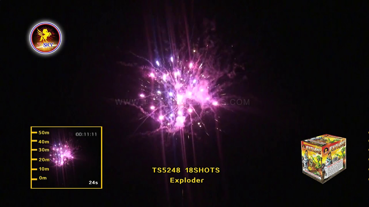 BIG GRIN FIREWORKS | EXPLODER 18 SHOTS - YouTube