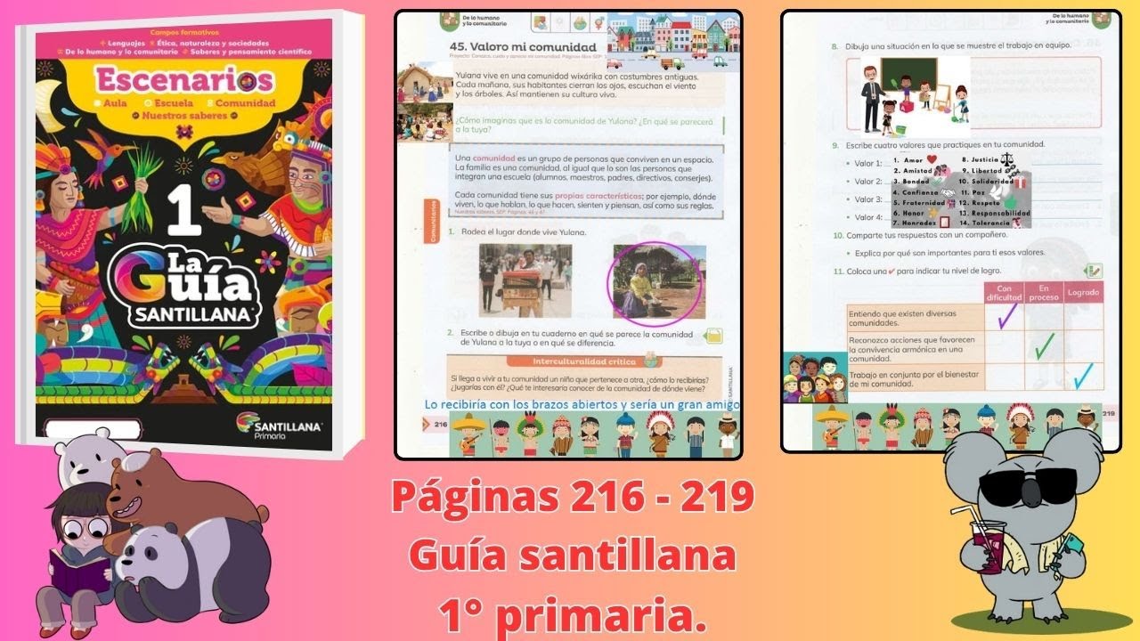 Guía Santillana 1° páginas 216 - 217- 218 - 219 - YouTube