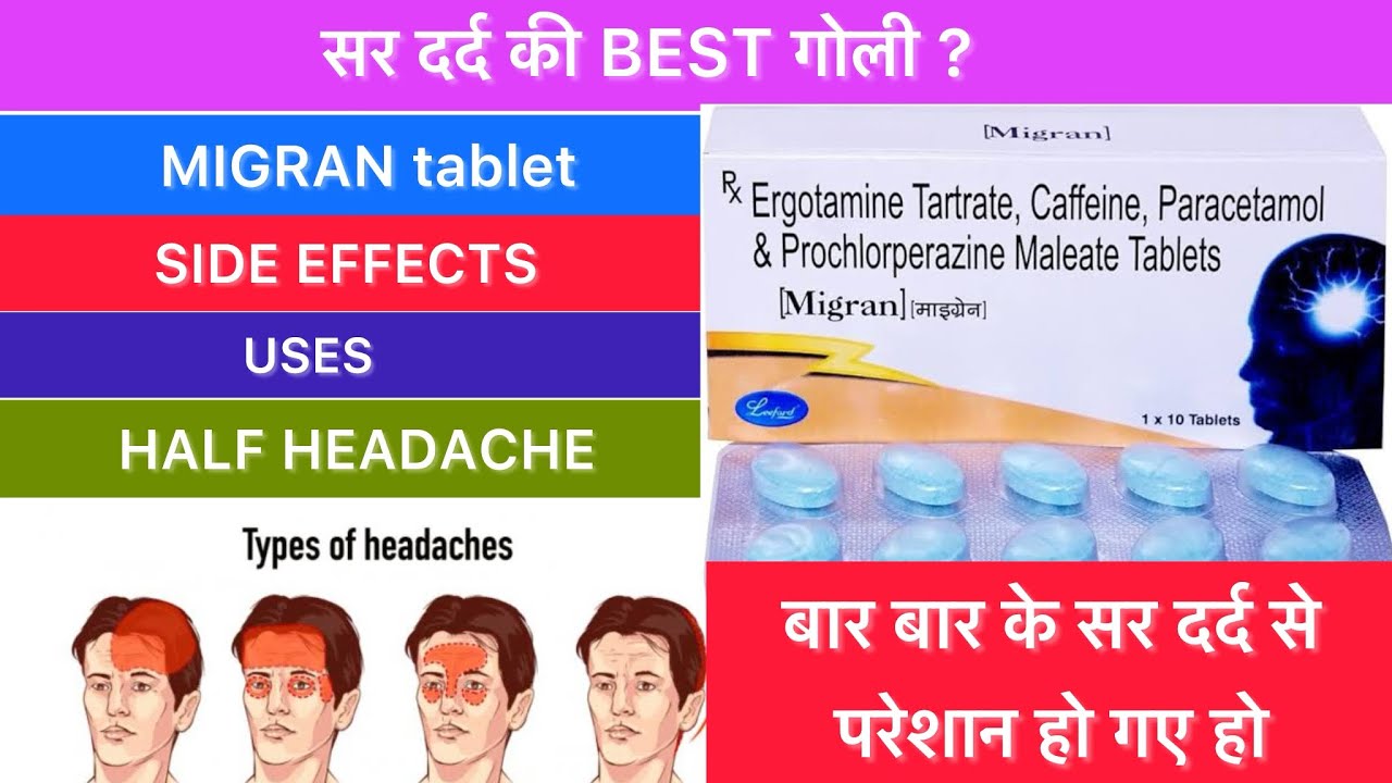 Migran tablet uses in hindi | migraine tablet for headache | half ...