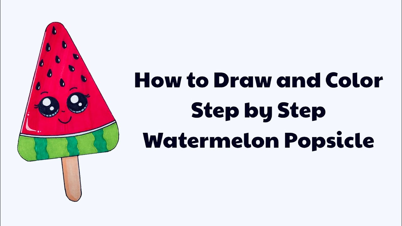 How to Draw a Popsicle for Kids 🍉 | Easy Summer Drawing Tutorial ...