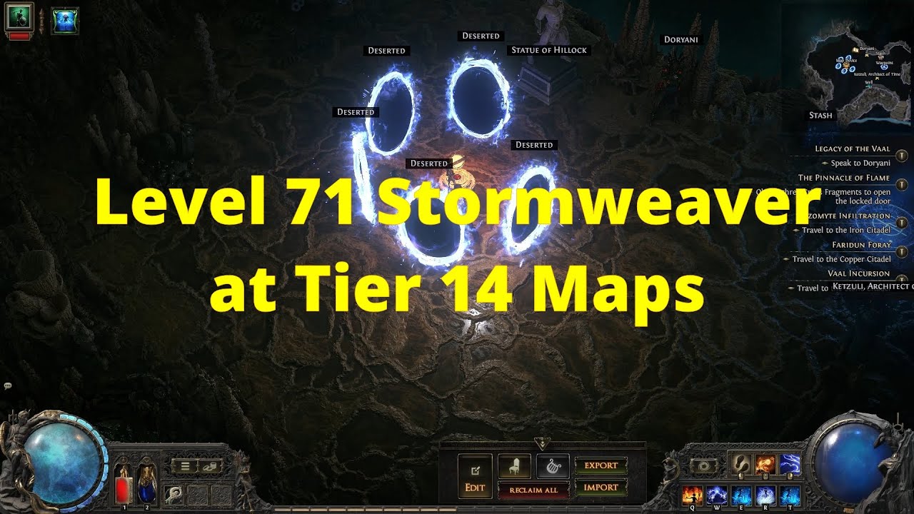 POE2: Level 71 Stormweaver blasting through a Tier 14 Maps - YouTube