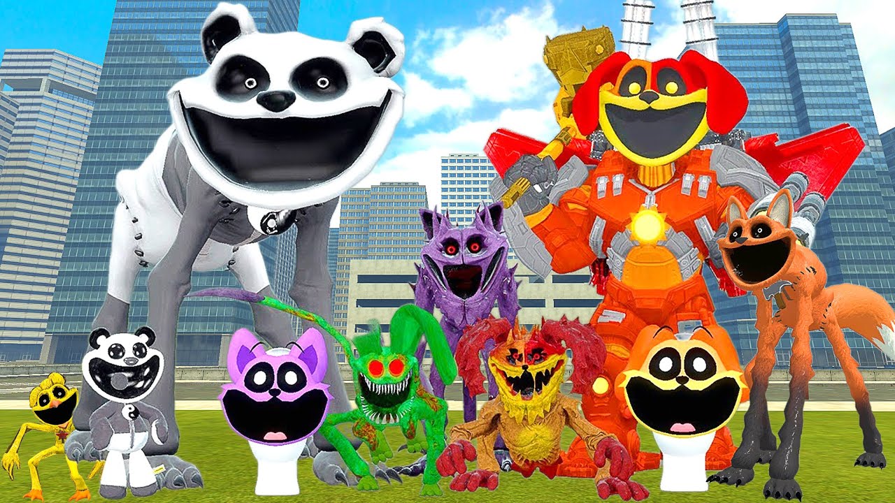 NEW DOGDAY MECHA TITAN VS PANDA SMILING CRITTERS POPPY PLAYTIME 3 ...