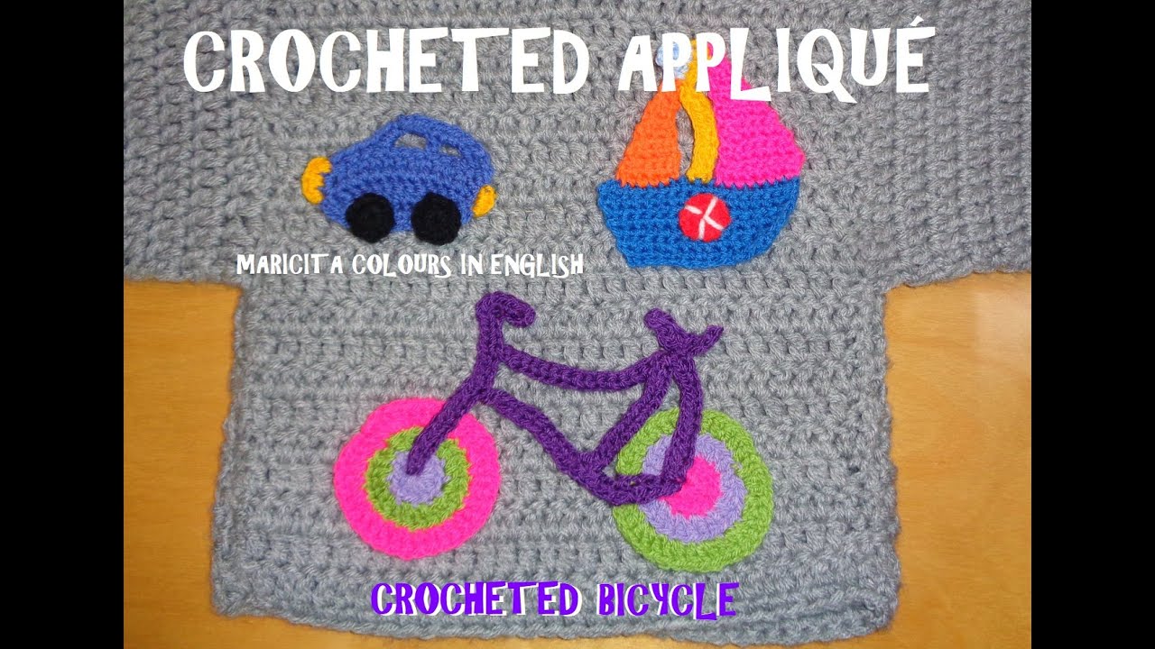 Crocheted Bicycle Pattern by Maricita Colours in English - YouTube