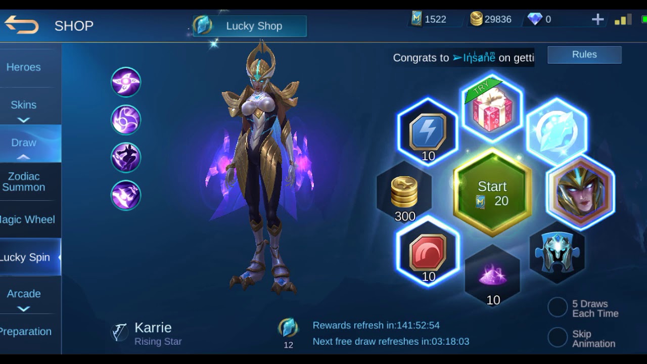 Karrie skin spin - YouTube