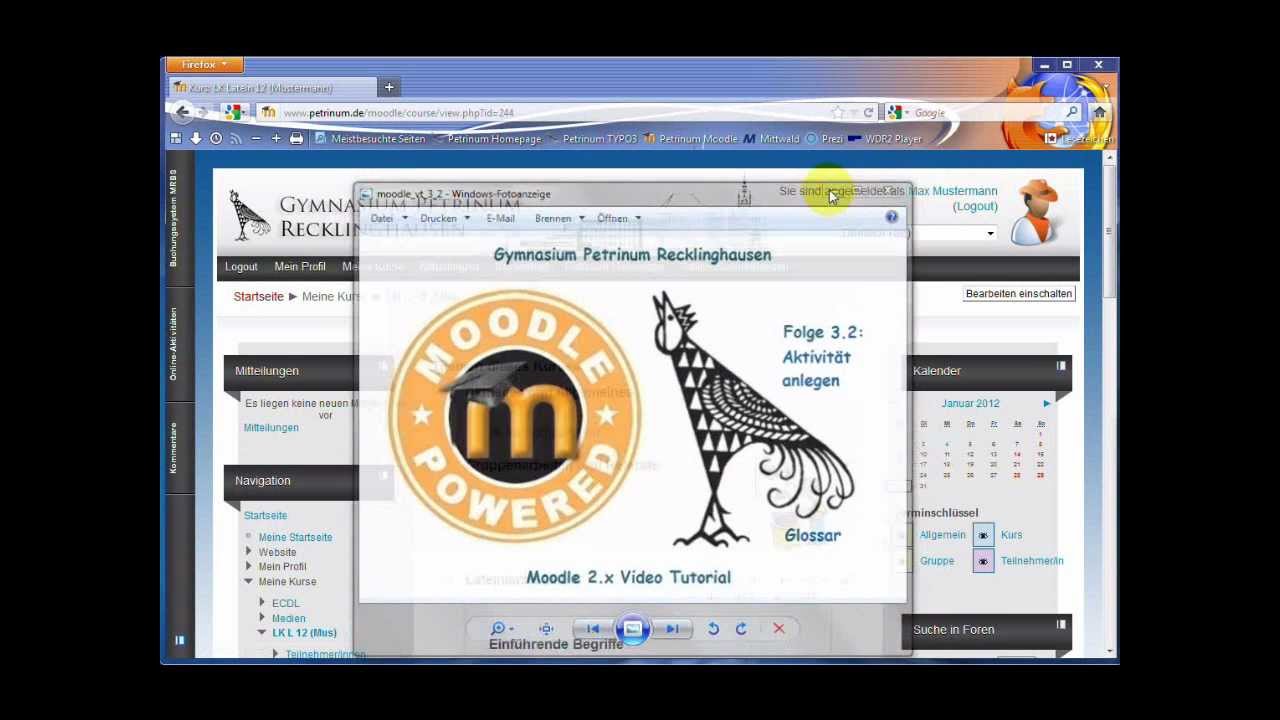 Moodle 2.x Video Tutorial Folge 3.2 - YouTube