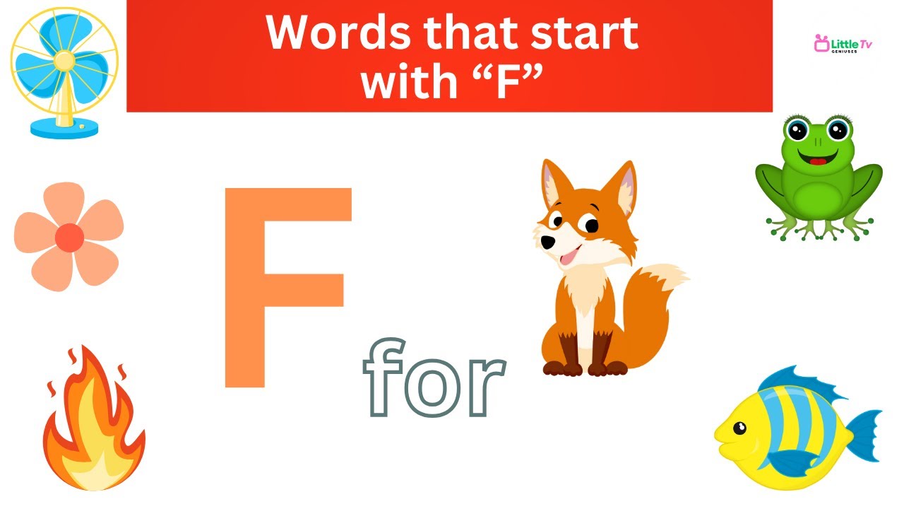Words start with Ff | ABC Flashcards for Toddlers | Babies First Words & ABCD Alphabets ...