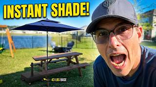 Square Market Umbrella Unboxing - 43lbs Base Installation